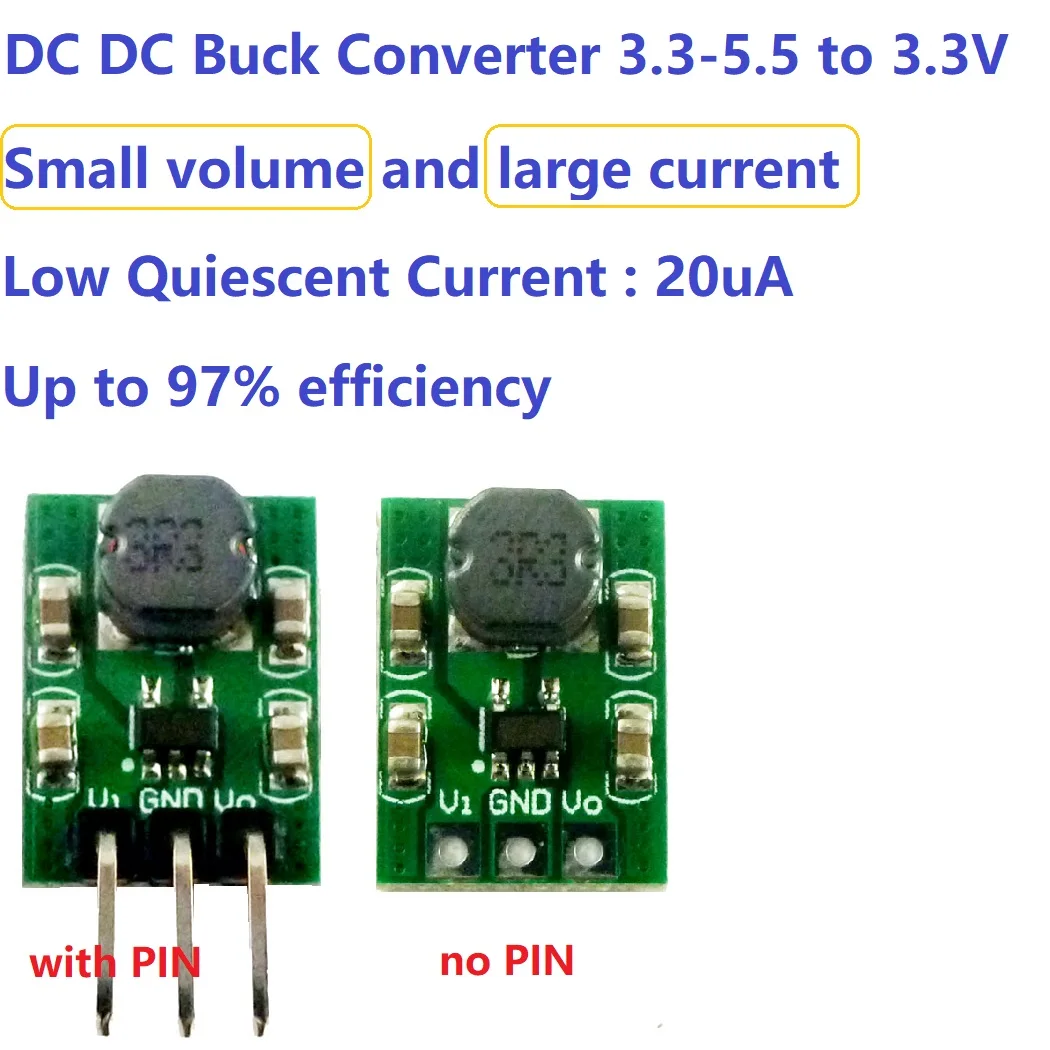 Mini Size 2A DC DC Buck Converter 3.3 5.5 To 3.3V Module Step Down ...