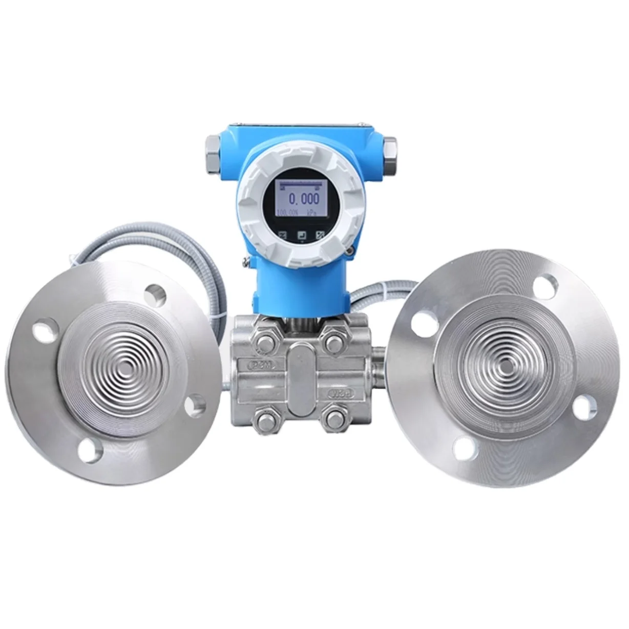 4-20mA-Hart-Double-flange-high-precision-digital-differential-pressure ...