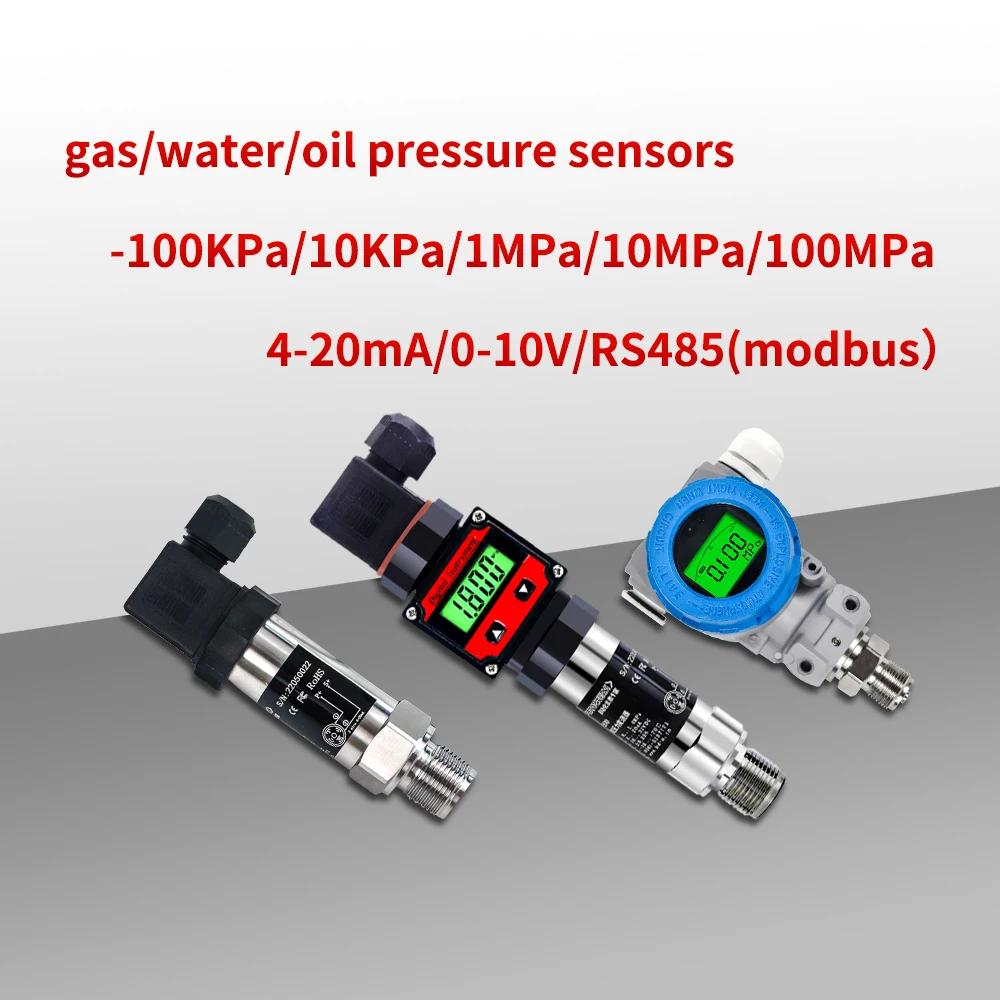 -0.1-100Mpa LCD Pressure Transmitter 4-20mA 0-10V Output M20*1.5 Air ...
