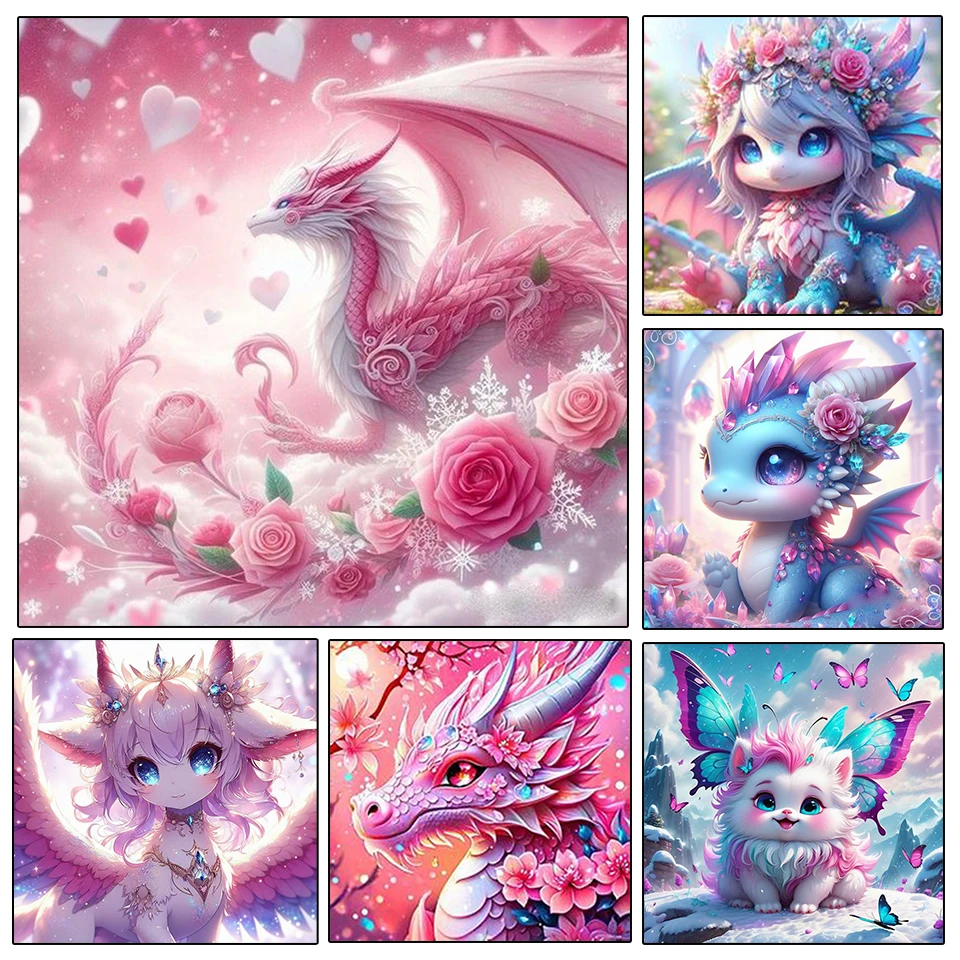 DIY 5D Diamond Drawing Cute Cartoon Dream Dragon Adult and Children ...