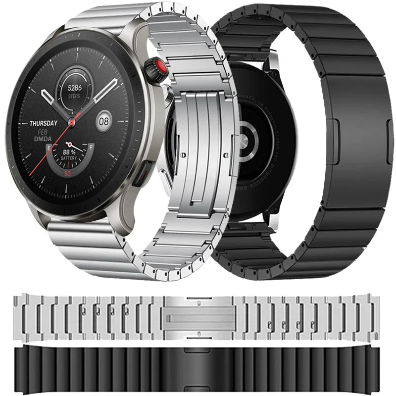 Replacement-Titanium-Metal-Straps-For-Amazfit-GTR-4-3-Pro-Band-For ...