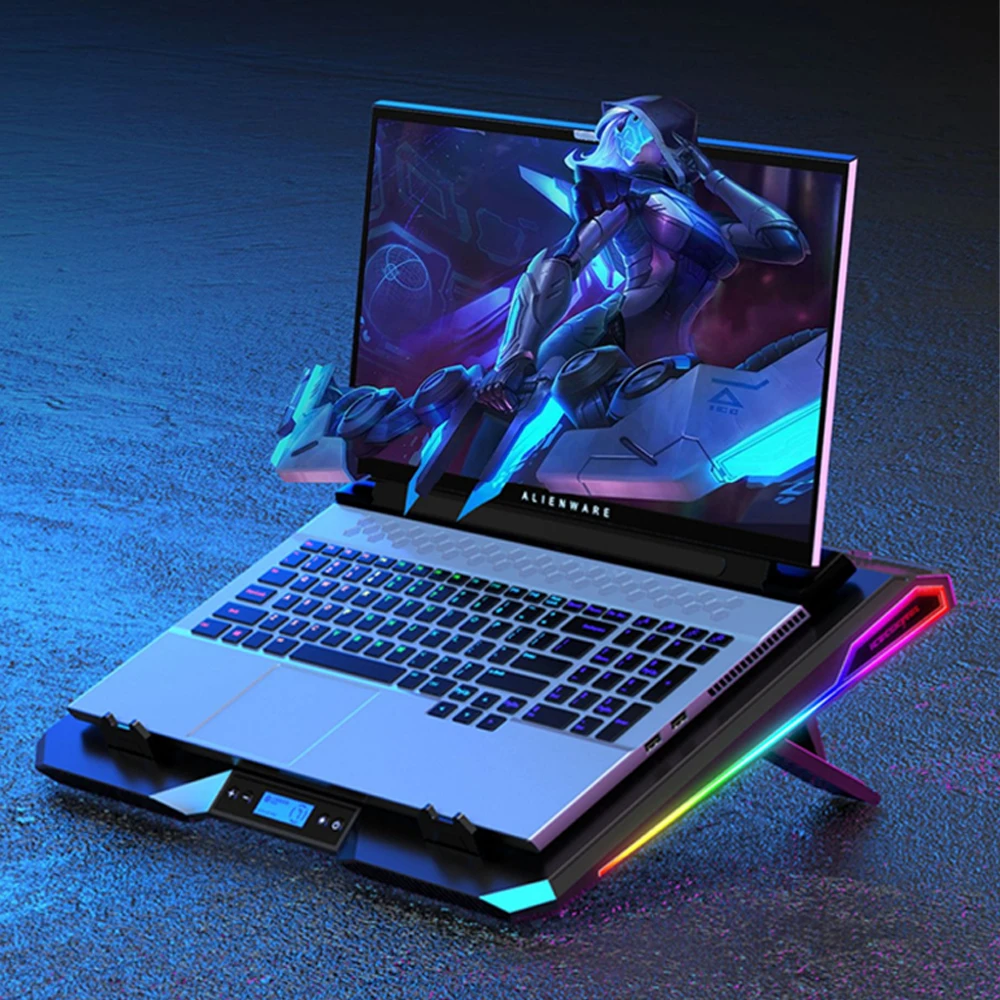 Xnyocn-RGB-Gaming-Laptop-Cooler-Adjustable-Notebook-Radiator-Stand-Mute ...