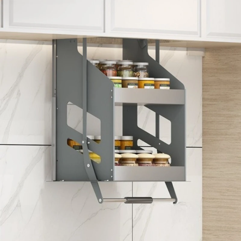 Lifting Storage Rack Pull-down Wall Cabinet Organizing Shelf Kitchen ...