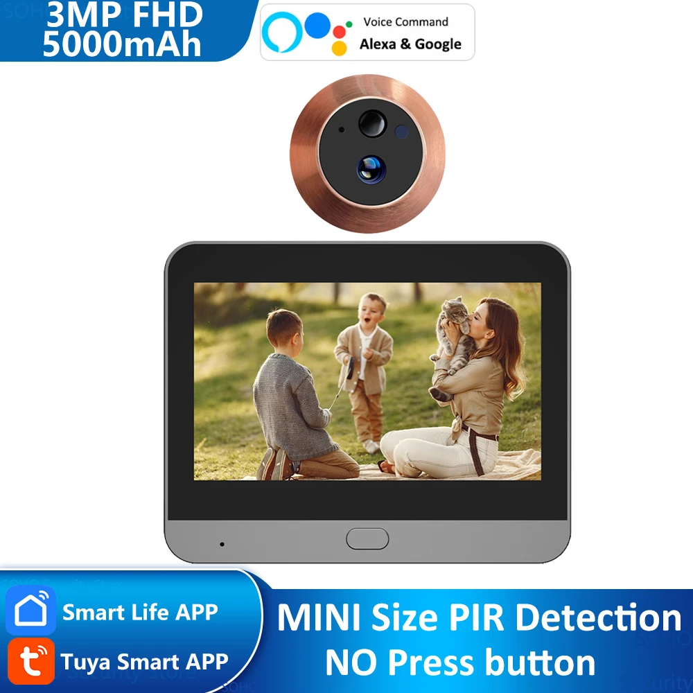 Alexa-Google-Tuya-Smart-Life-APP-Remote-View-3MP-Mini-Digital-Peephole ...