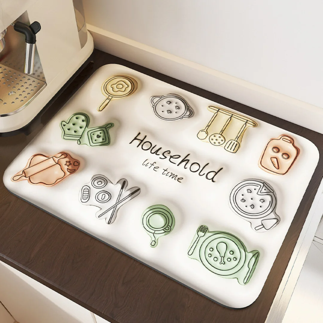 Home-Kitchen-Table-Placemats-Cupboard-Absorbent-Drain-Mat-Non-Slip-Easy ...