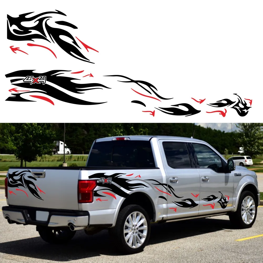Flame-graphics-car-sticker-for-raptor-F-150-Hilux-Tundra-Tacoma-Amarok ...