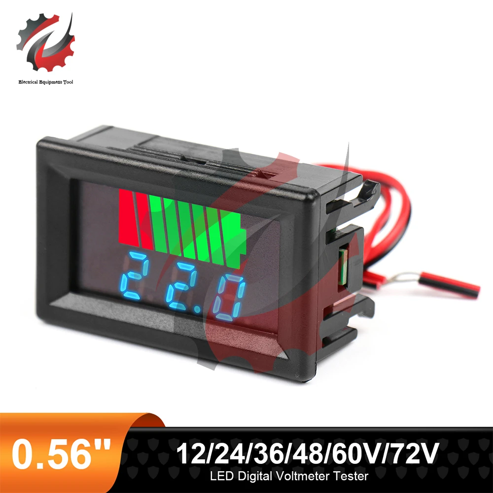 12V 24V 36V 48V 60V 72V Car Battery Charge Level Indicator Lithium ...