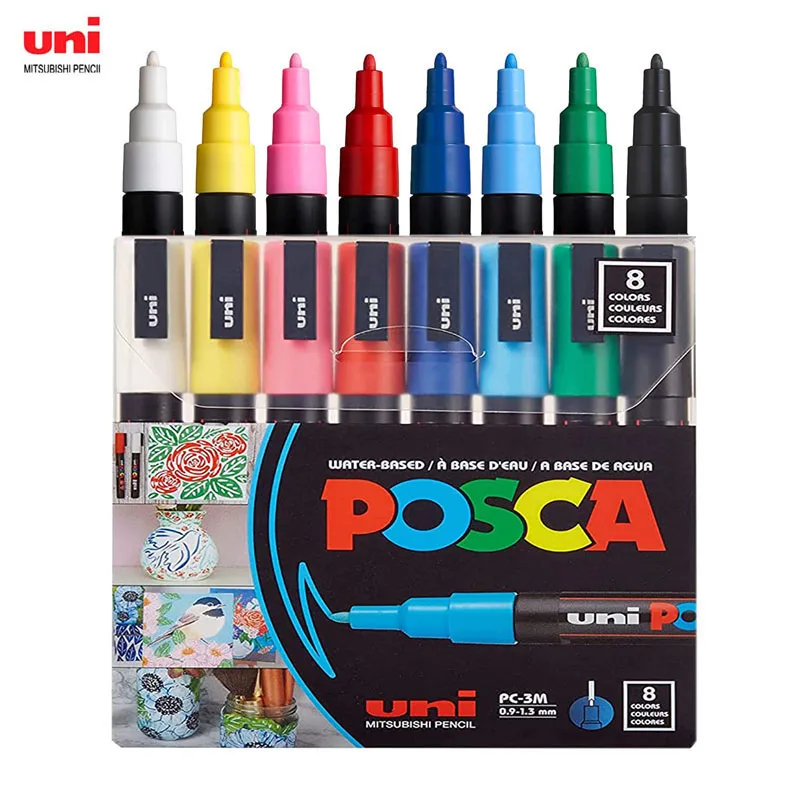 8-Uni-Posca-Paint-Markers-3M-Fine-Posca-Markers-with-Reversible-Tips ...