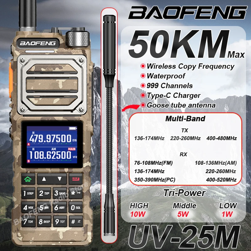 Baofeng UV-25M Walkie Talkie Camo Air Band Wireless Copy Frequency ...