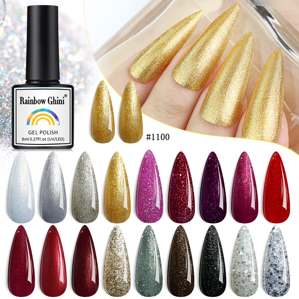 Rainbow-Ghini-Ultra-Shiny-Glitter-Gel-Nail-Polish-Semi-permanent ...