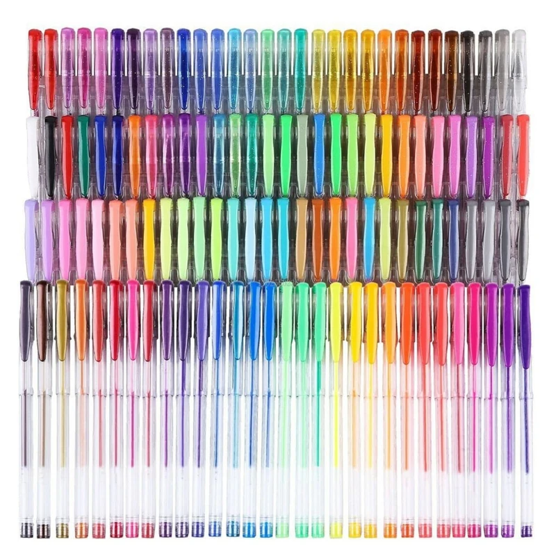 100-Colors-Art-Supplies-Gel-Pens-for-Adult-Coloring-Set-Drawing ...
