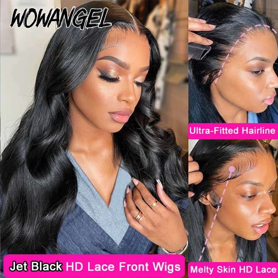 Wow-Angel-250-Jet-Black-13x6-HD-Lace-Front-Human-Hair-Wigs-Pre-Plucked ...