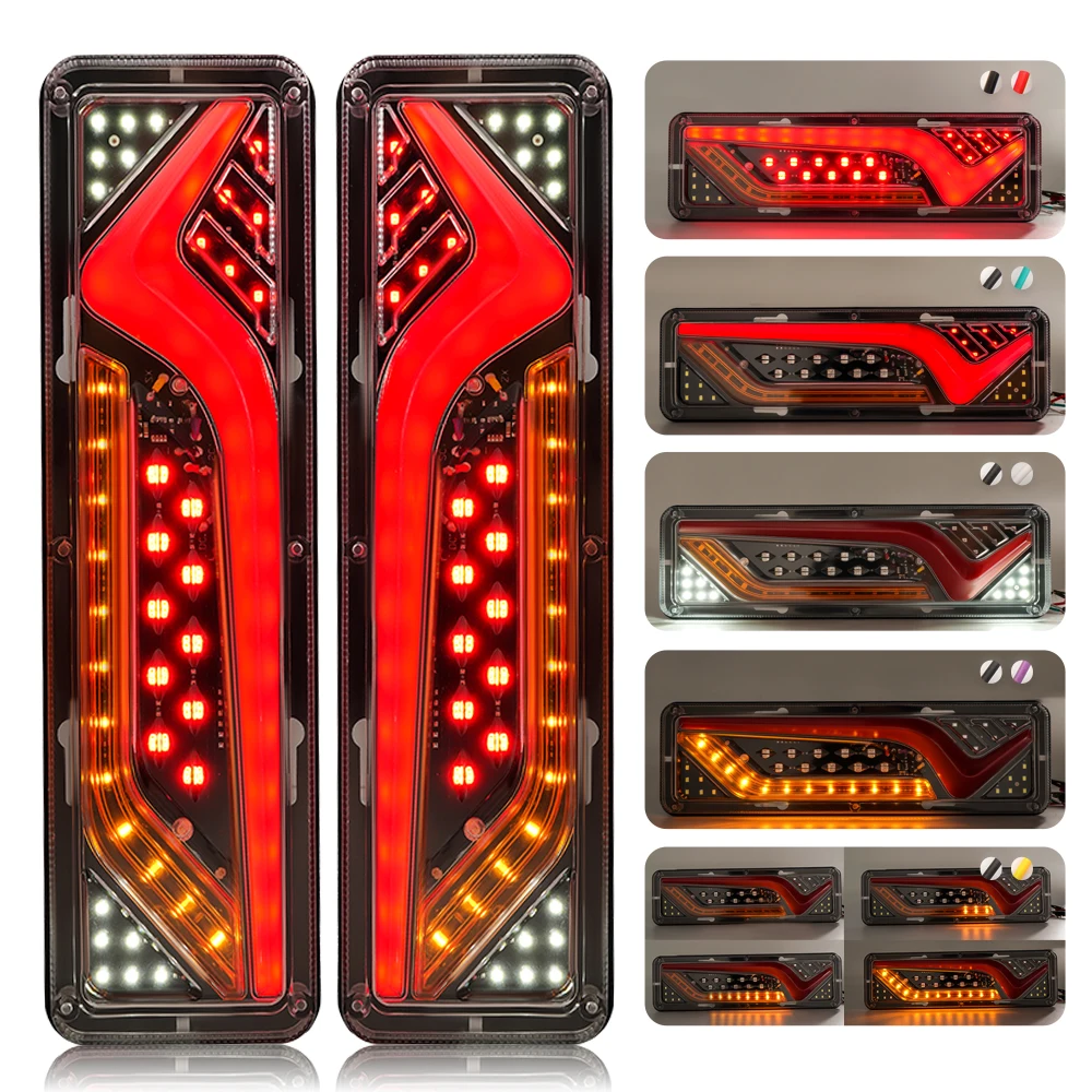 2Pcs-12V-24V-Car-LED-Taillights-Truck-Rear-Lights-For-Trailers-Express ...