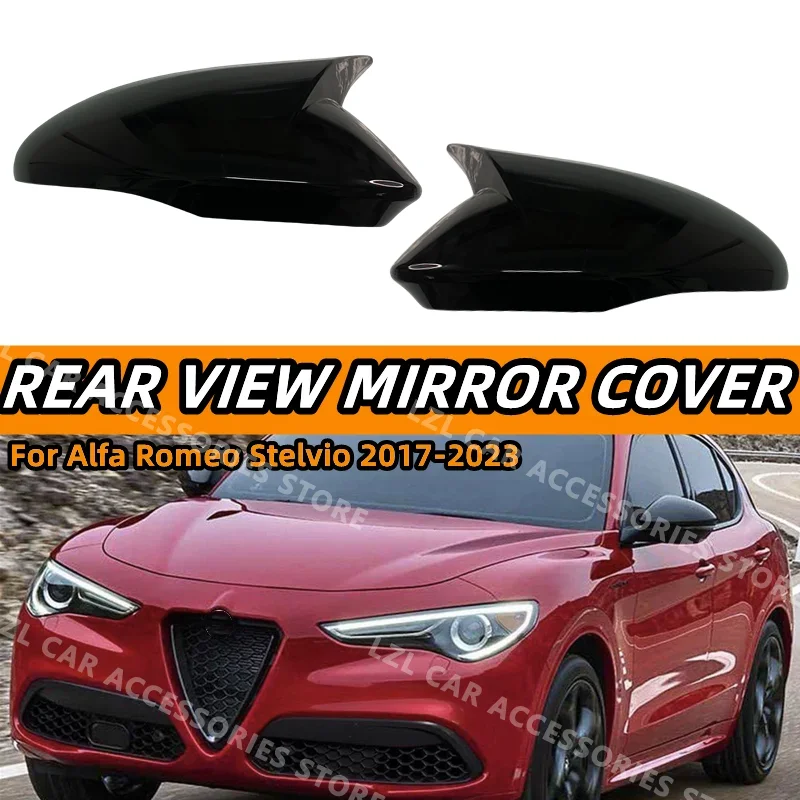 Horn-Side-Wing-Mirror-Cover-Caps-For-Alfa-Romeo-Stelvio-2017-2022 ...