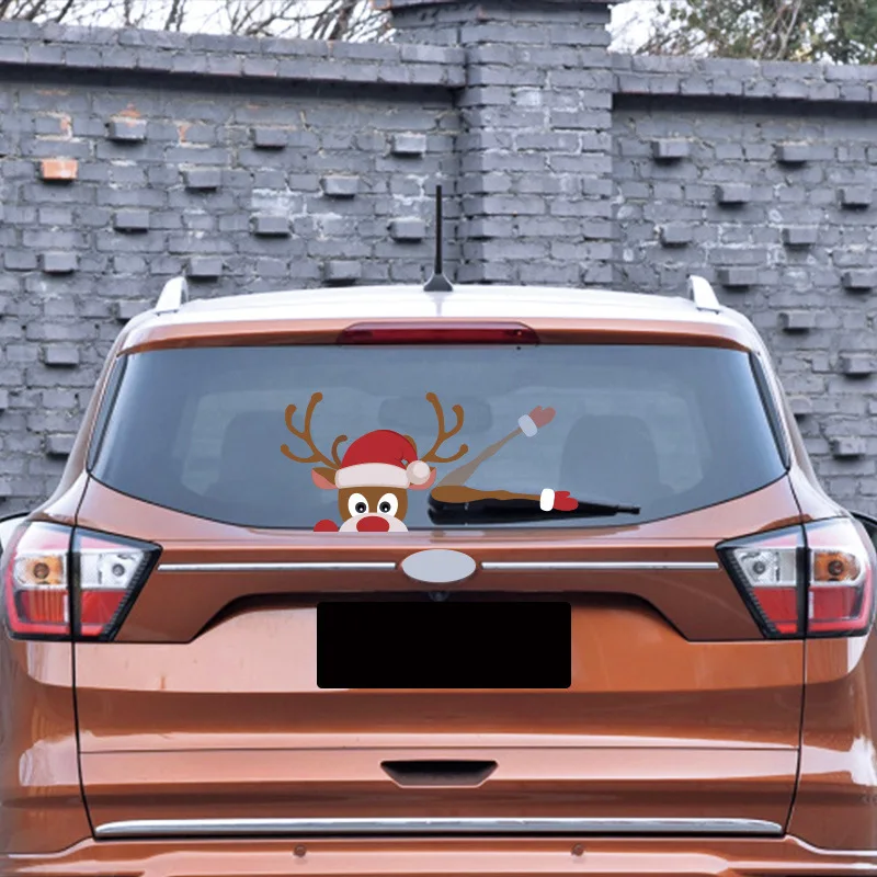 Christmas-Santa-Claus-Waving-Sticker-Car-Rear-Wiper-Decal-Windshield ...