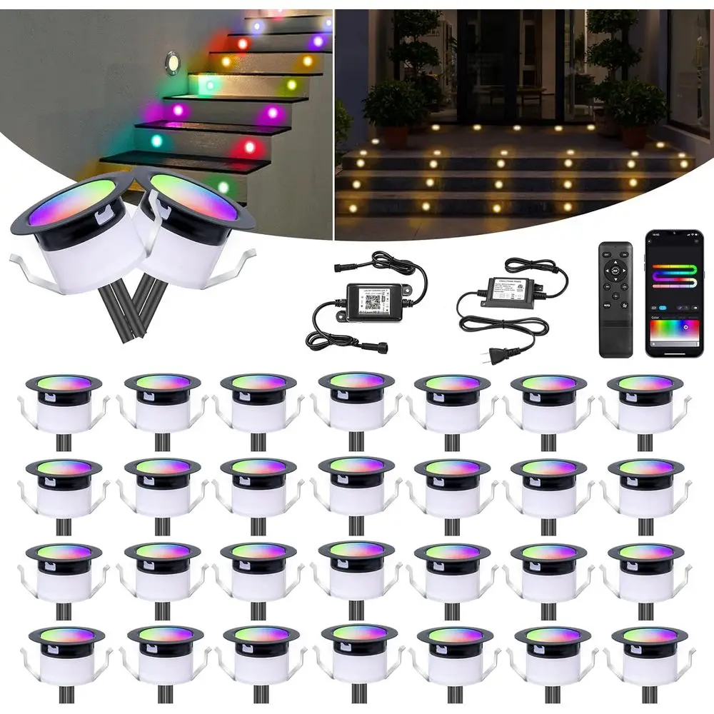 LED Deck Lights Kit, Φ1.22 Low age Wii Pixel RGBW+IC Multi-Color Deck ...
