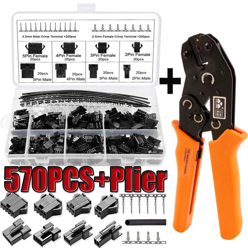 570 stücke Terminal 2 3 4 5 Pin Draht Stecker 2,5mm Pitch Männlichen ...