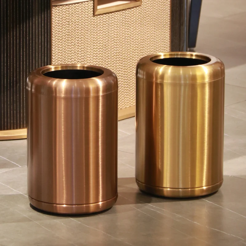 Leasylife 10L Gold Metal Bathroom Trash Can, Stainless Steel Garbage ...