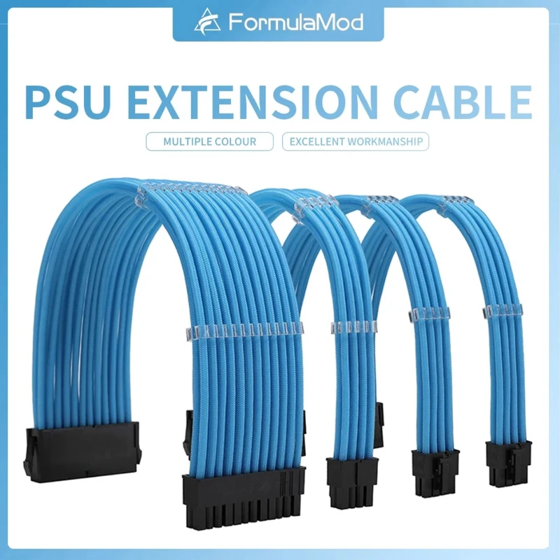Formulamod Nck1 Series Psu Extension Cable Kit , Solid Color Cable Solid Combo 300mm Atx24pin ...