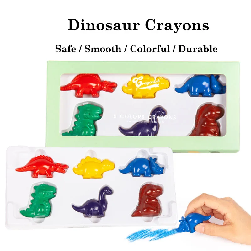 6-Pcs-Set-Funny-6-Colors-Dinosaur-Shape-Crayons-for-DIY-Graffiti ...