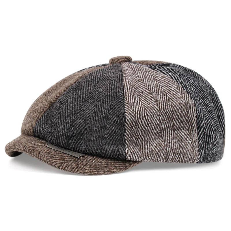 New-Male-Hat-Flat-Hats-Men-Herringbone-Cap-Men-Ladies-Fashion-Painter ...