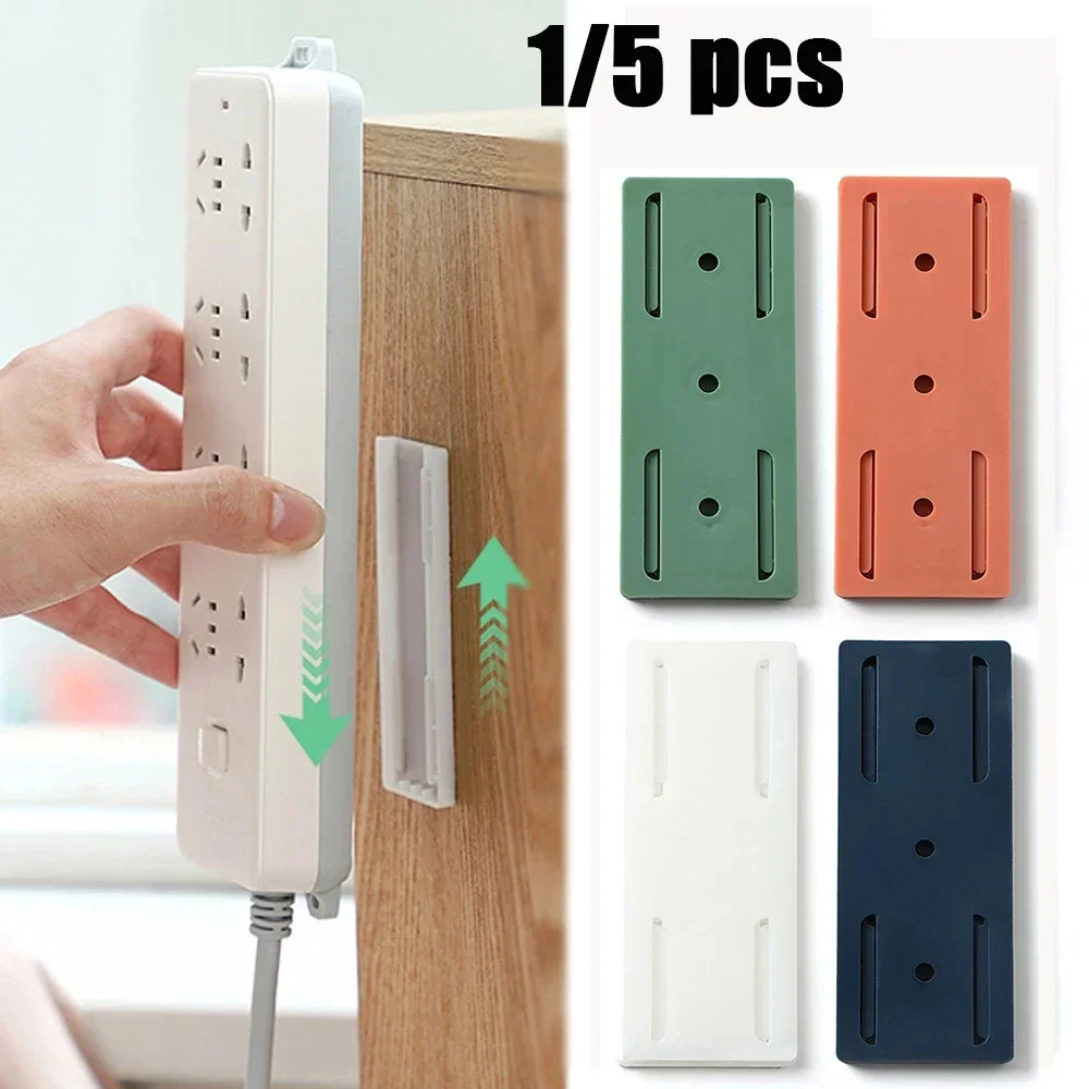 1-3-5PCS-Self-Adhesive-Power-Socket-Strip-Fixator-Wall-Mounted-Self ...