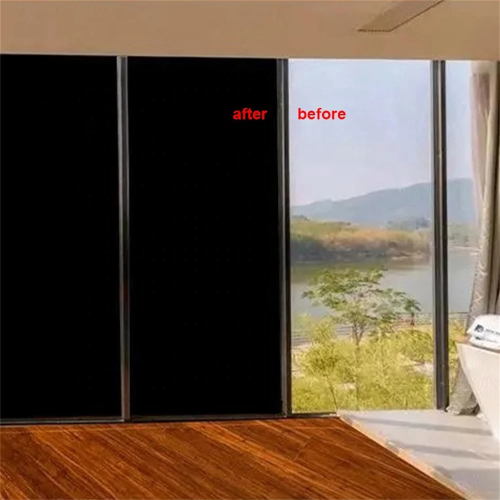 100-Blackout-Window-Film-Privacy-UV-Sun-Protection-Black-Out-Self ...