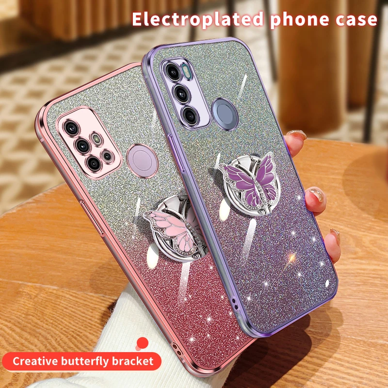g60-Butterfly-Bling-Glitter-Plating-Case-For-Motorola-Moto-G60-G31-G54 ...