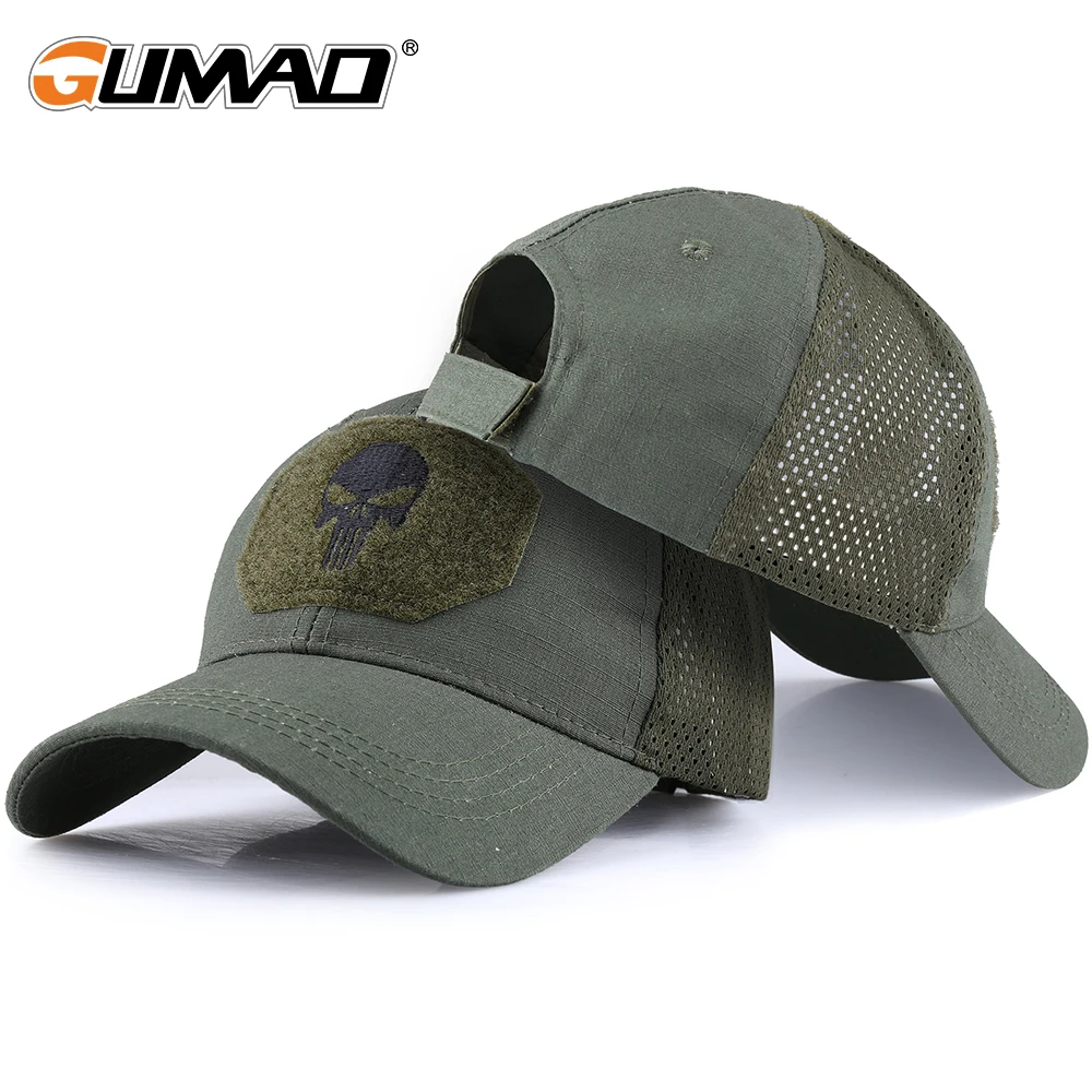 Hiking Caps Adjustable Breathable Mesh Skull Cap Tactical Military Camo ...