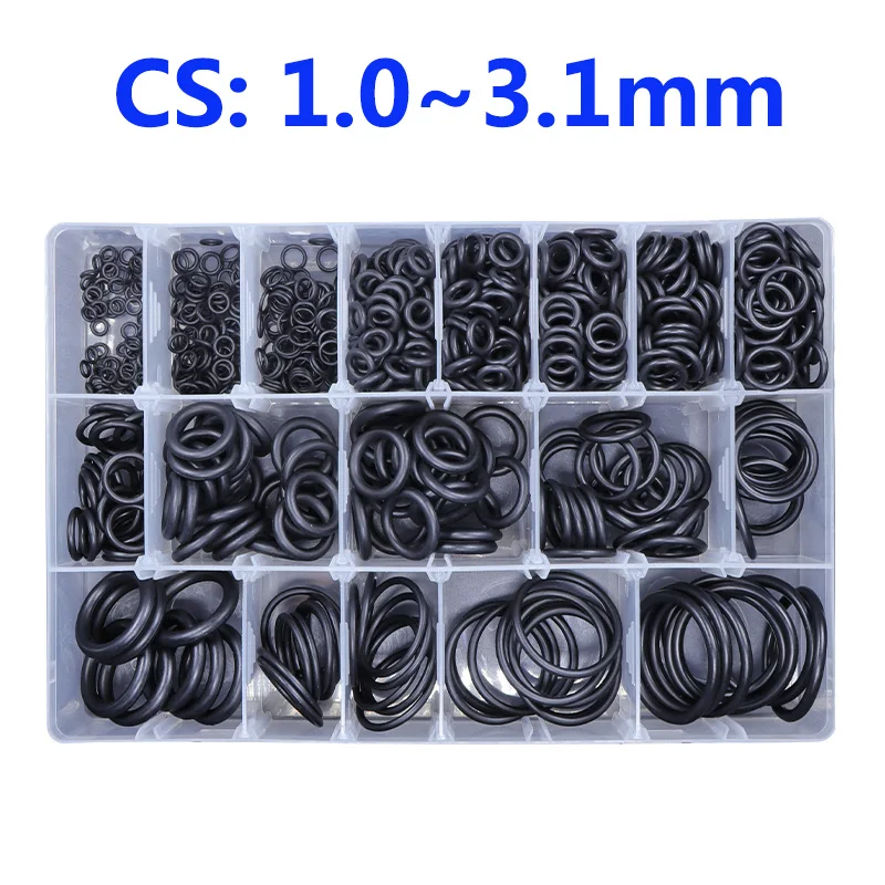 260-100Pcs O-ring Rubber Gaskets Seal Ring Set Nitrile Rubber High ...