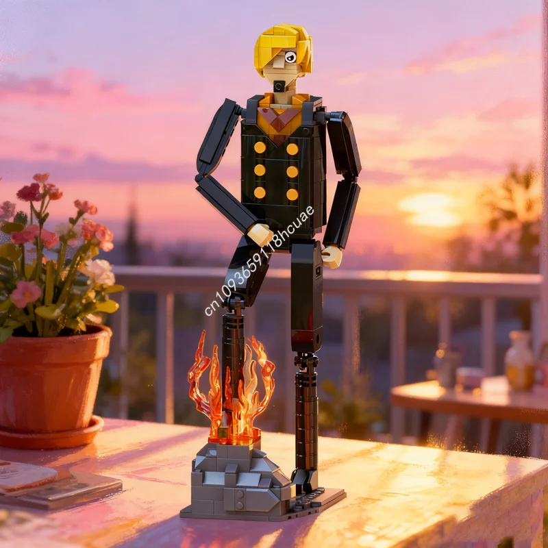486pcs MOC One Piece Sanji Model Building Blocks Architecture Assemble ...