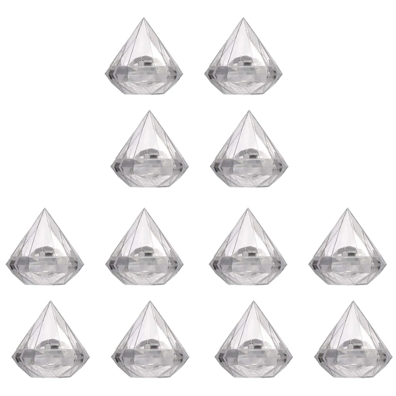 36PCS Transparent Diamond Shape Candy Box Wedding Favor Gift Boxes ...