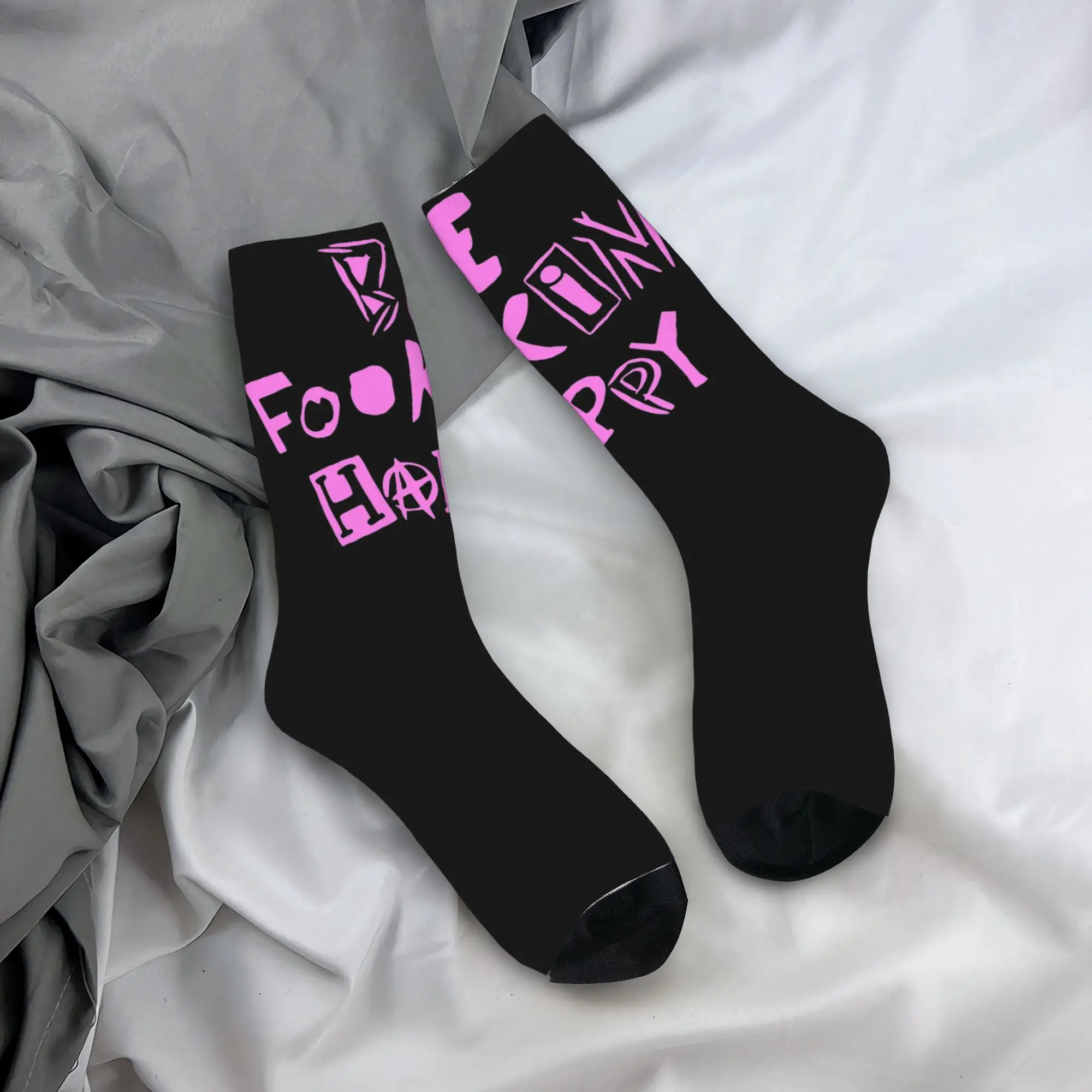 Adults Men Socks Yungblud Be Fookin Happy Stockings Winter Funny Medium ...