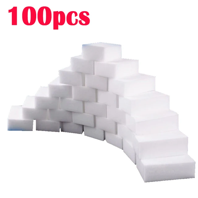 100pcs/Lot Magic Sponge Eraser White Melamine Sponge for Dishwashing ...