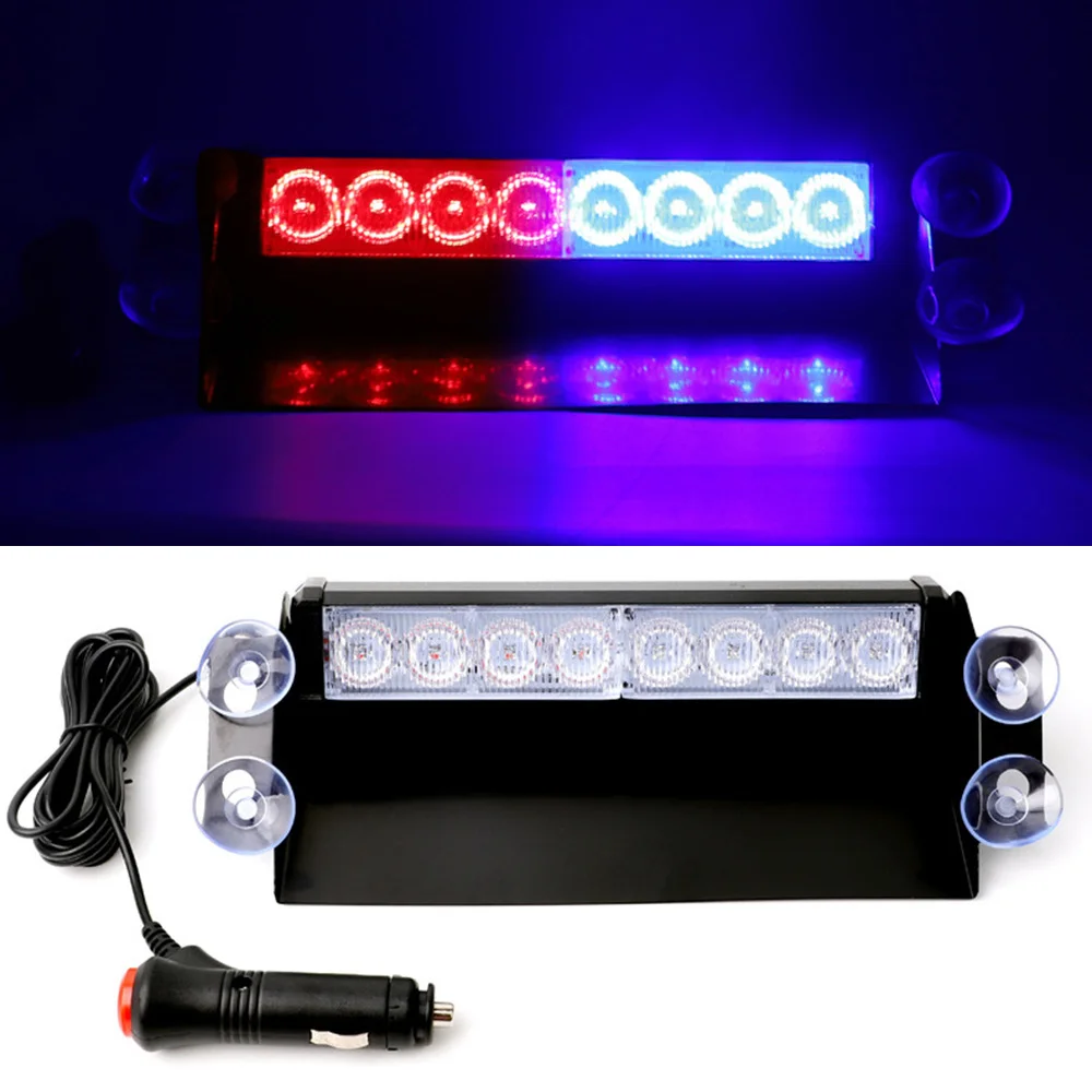 Red-Blue-8-LED-Warning-Strobe-Lights-with-Suction-Cup-12V-Car-Emergency ...