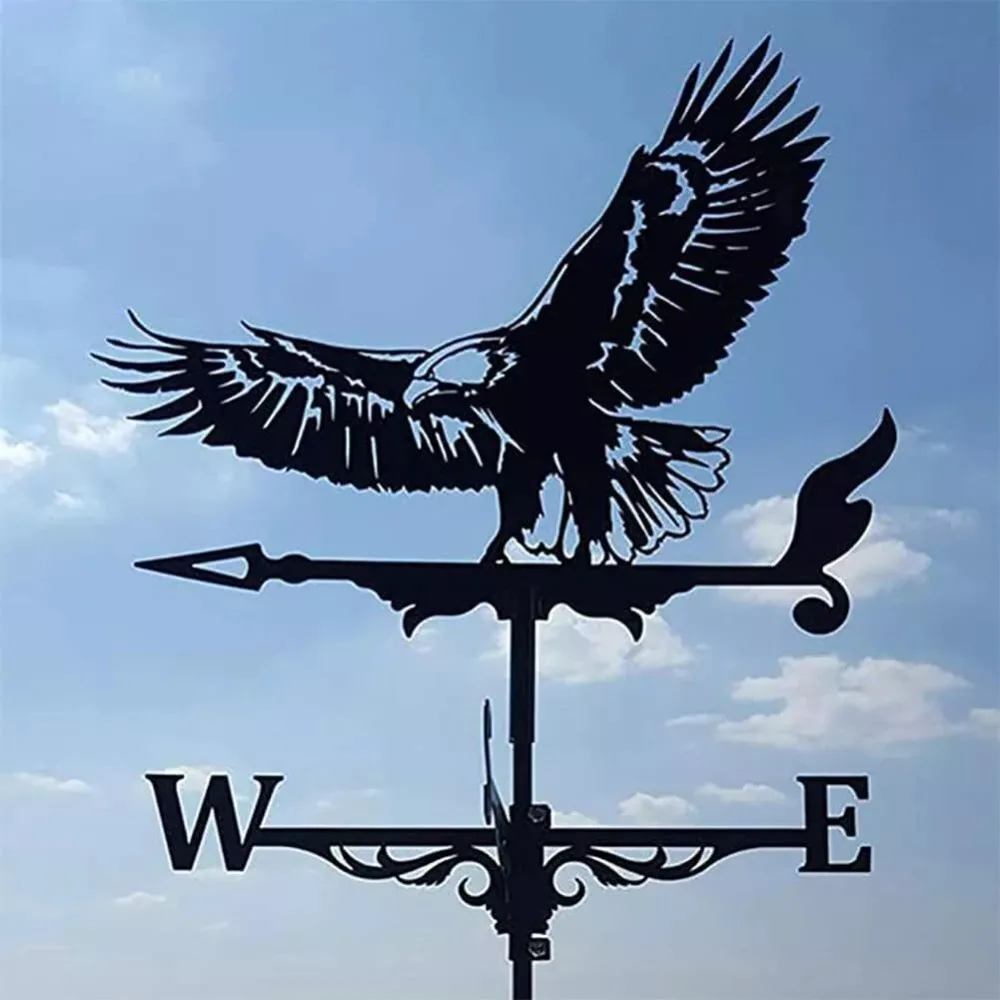 Black-Metal-Weather-Vane-Wind-Indicator-Weathercock-Garden-Shed-House ...