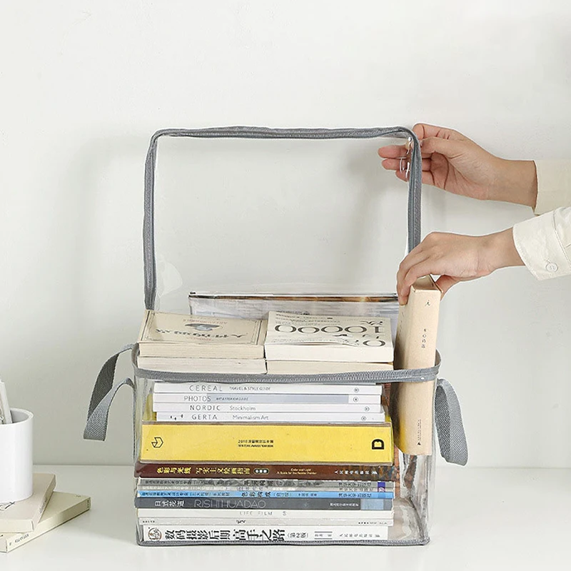 Book-Storage-Bag-Transparent-Collection-Container-Stackable-Case-with ...