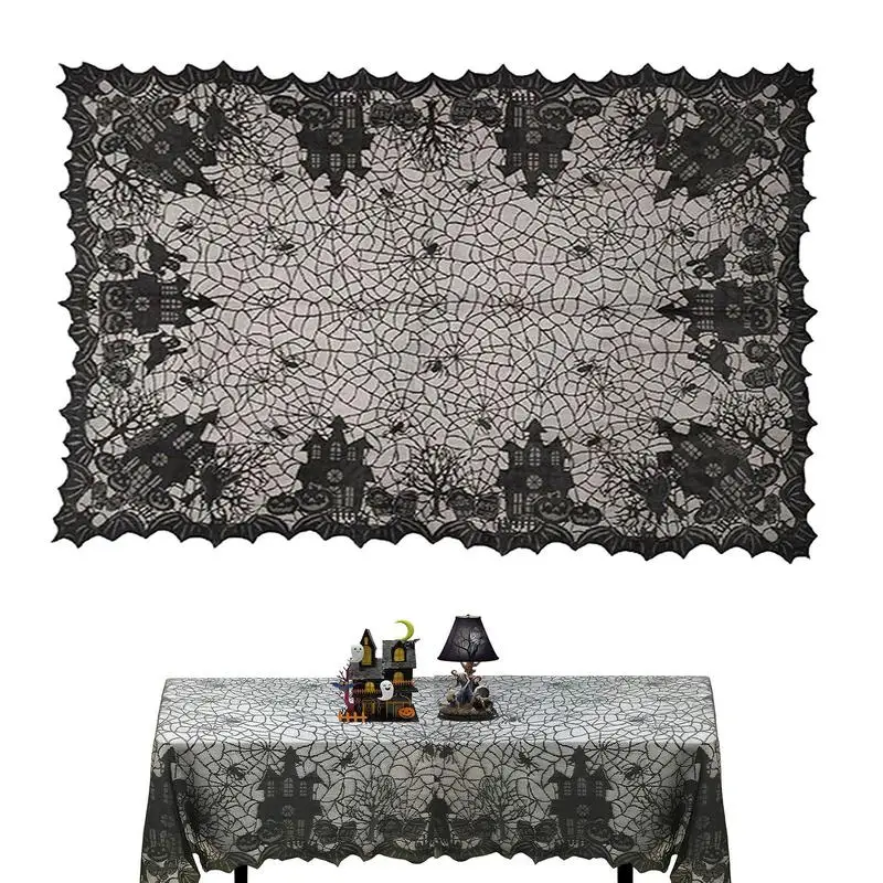 Halloween-Tablecloth-Black-Spider-Web-Tablecloth-Rectangle-Decorative ...