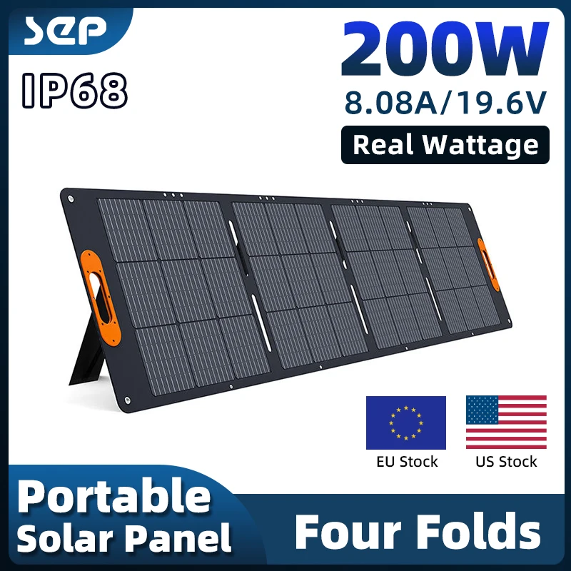 Foldable-Solar-Panel-19-8V-200W-for-Camping-and-Outdoor-Lightweight-And ...