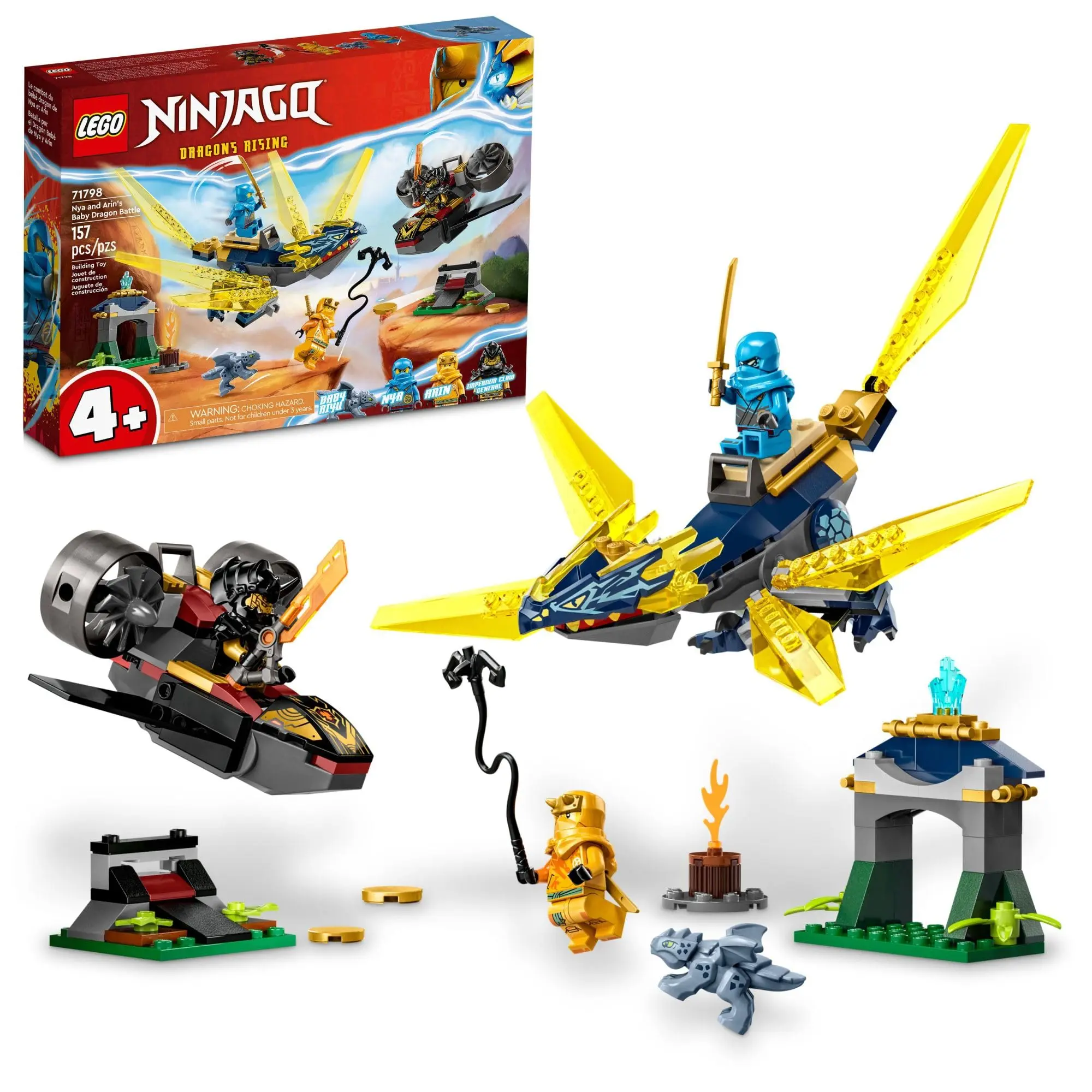 LEGO NINJAGO NYA and Arin’s Baby Dragon Battle 71798 Ninja Building Toy ...