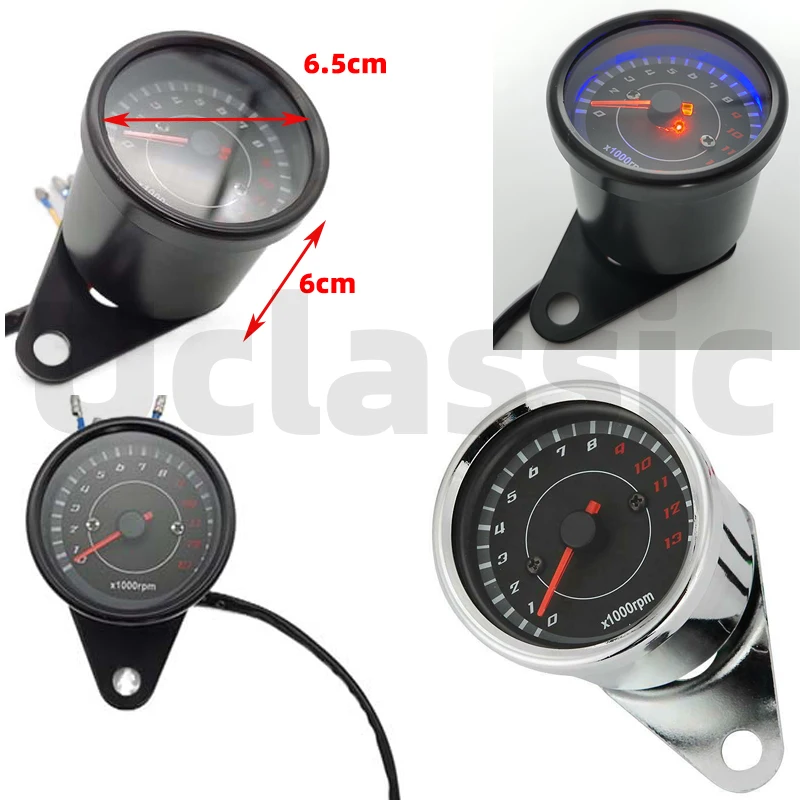 Universal-Motorcycle-1000rpm-Tachometer-LED-Screen-DC-12V-Meter-Gauge ...