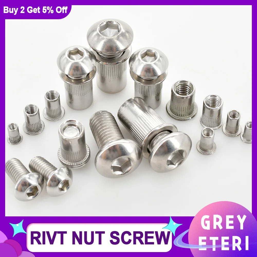 M3-M4-M5-M6-M8-M10-304-Stainless-Steel-Rivet-Nut-Flat-Head-Thread ...