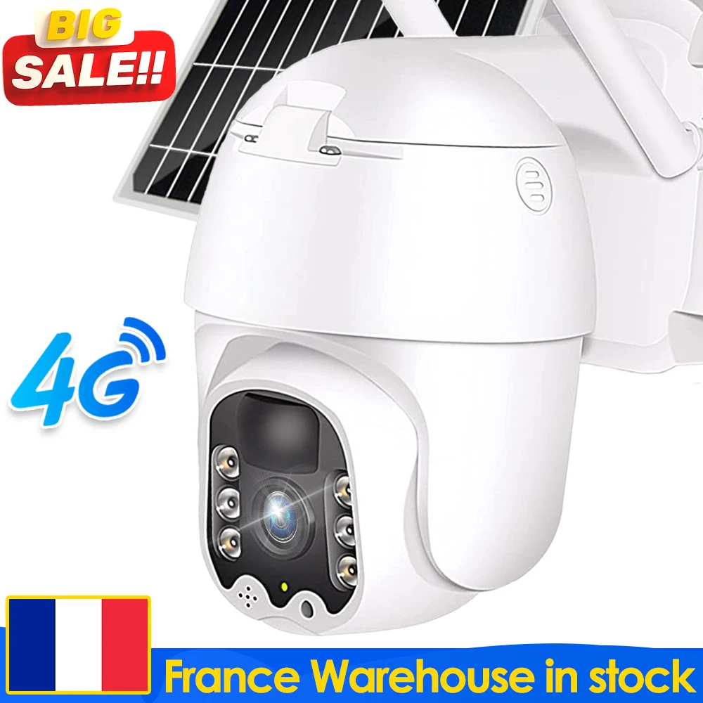 Câmera de segurança solar 1080 p, com painel solar de 8 w de bateria ...