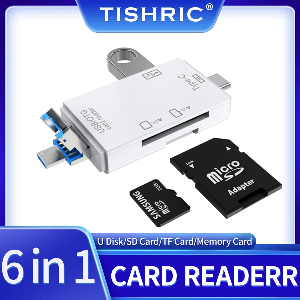 TISHRIC-6-In-1-Card-Reader-External-U-Disk-TF-Card-SD-Card-Keyboard ...