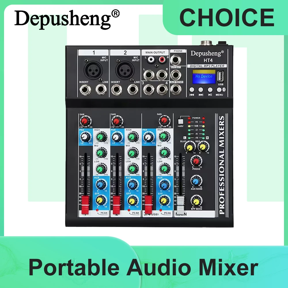 Mixer Audio Depusheng HT4 4 Channel Sound Mixing Boards Professional ...