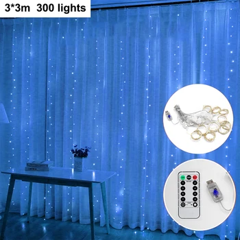 Christmas Usb Led Curtain Light Garland Rainbow Festoon String Light ...