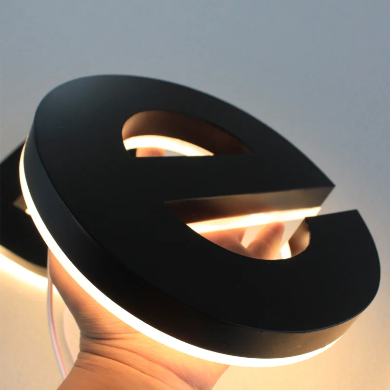 Custom outdoor back lit Stainless steel advertising led letter shop ...