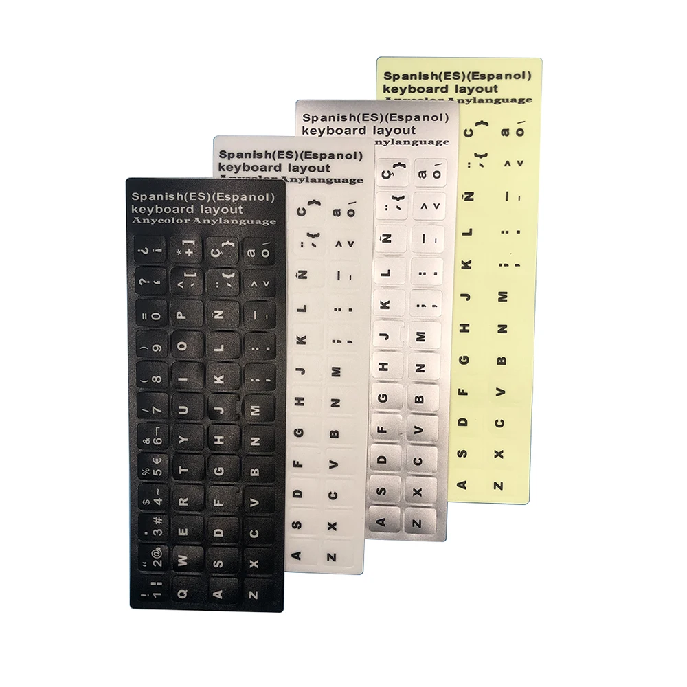 Spanish Keyboard Stickers Letter Alphabet Layout Pegatinas de Teclado ...