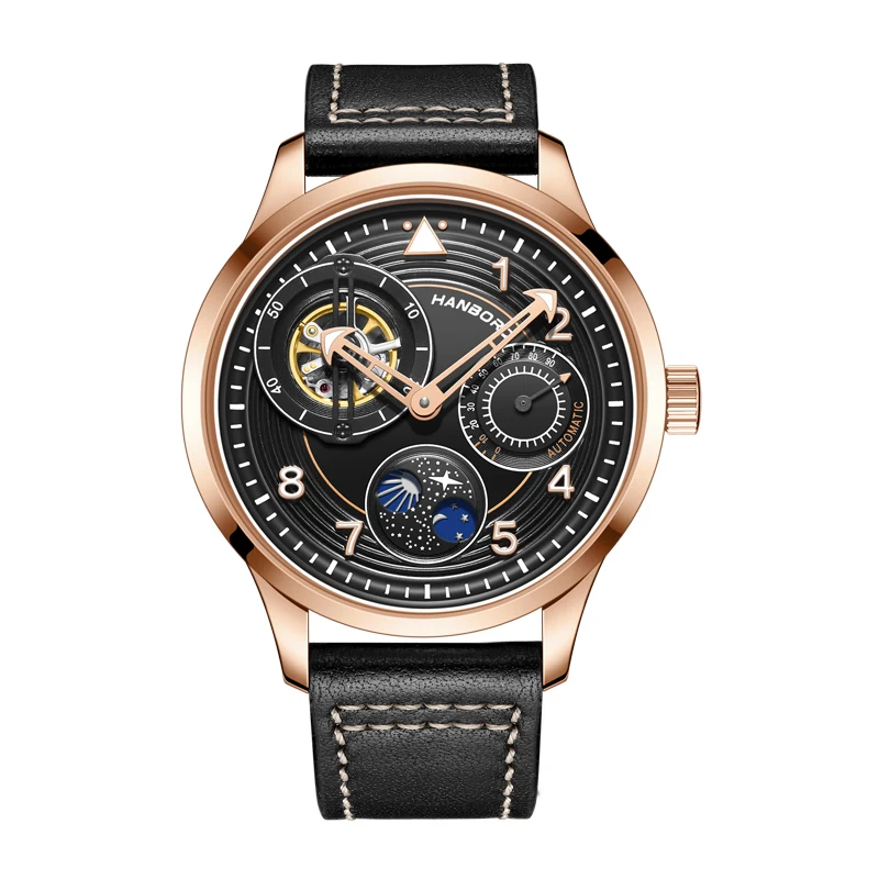 HANBORO-Men-Luxury-Watch-42mm-Moon-Phase-Automatic-Mechanical ...