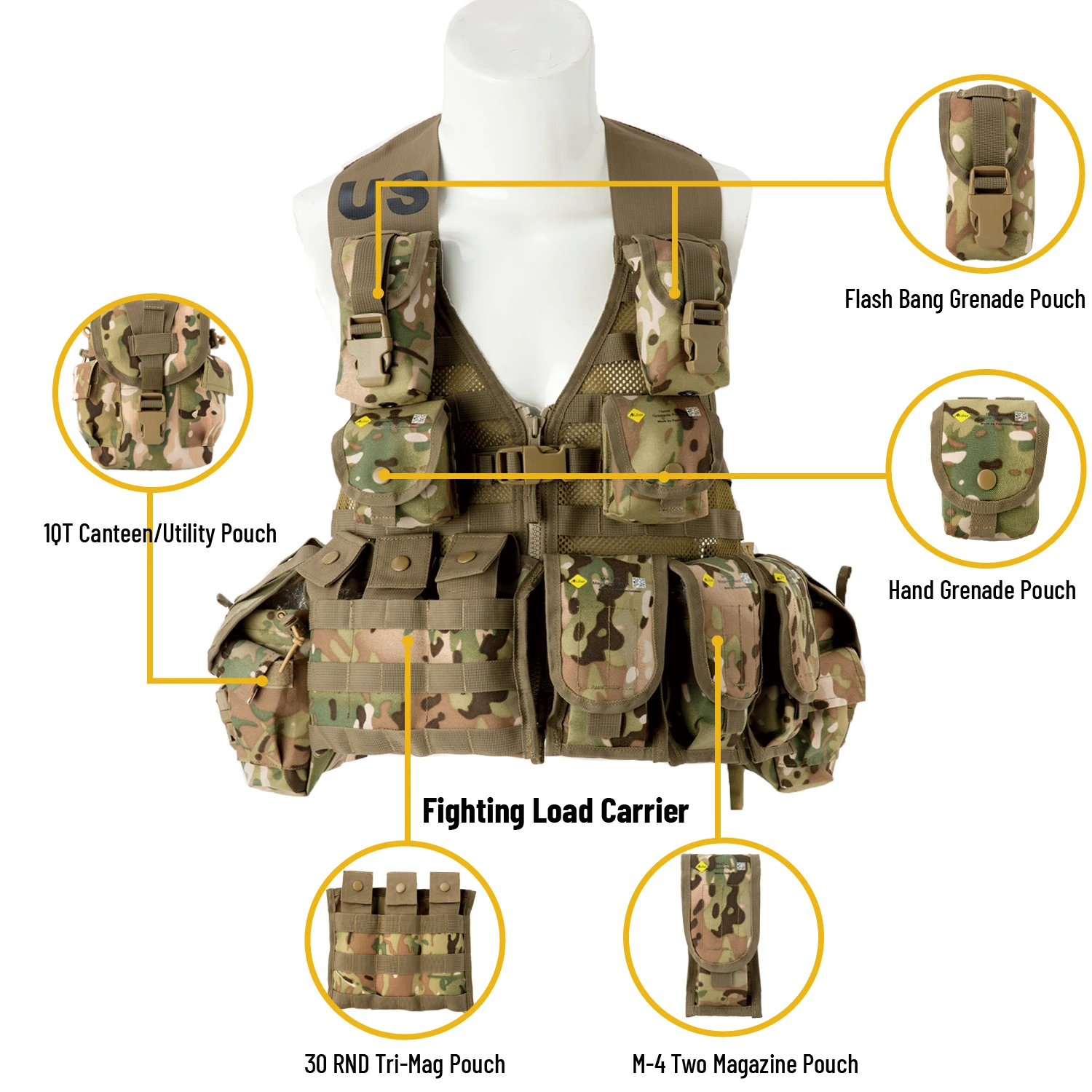 Akmax-Military-MOLLE-2-Army-Vest-Rifleman-FLC-Set-with-Outer-Pouches ...